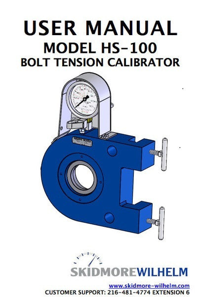 HS-100 User Manual — Skidmore-Wilhelm