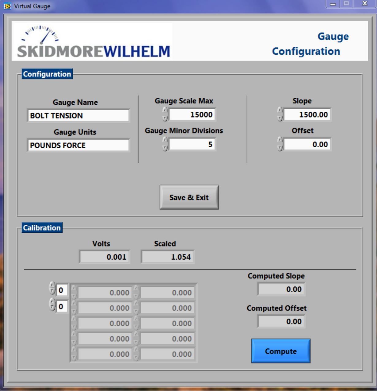 Virtual Gauge Installation Software — Skidmore-Wilhelm