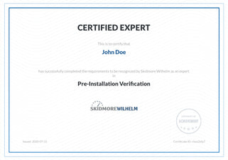 Training and Certification — Skidmore-Wilhelm